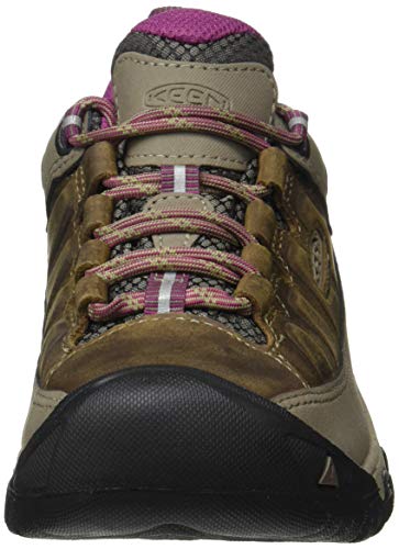KEEN Women's Targhee 3 Low Height Waterproof Hiking Shoes, Weiss/Boysenberry, 9.5