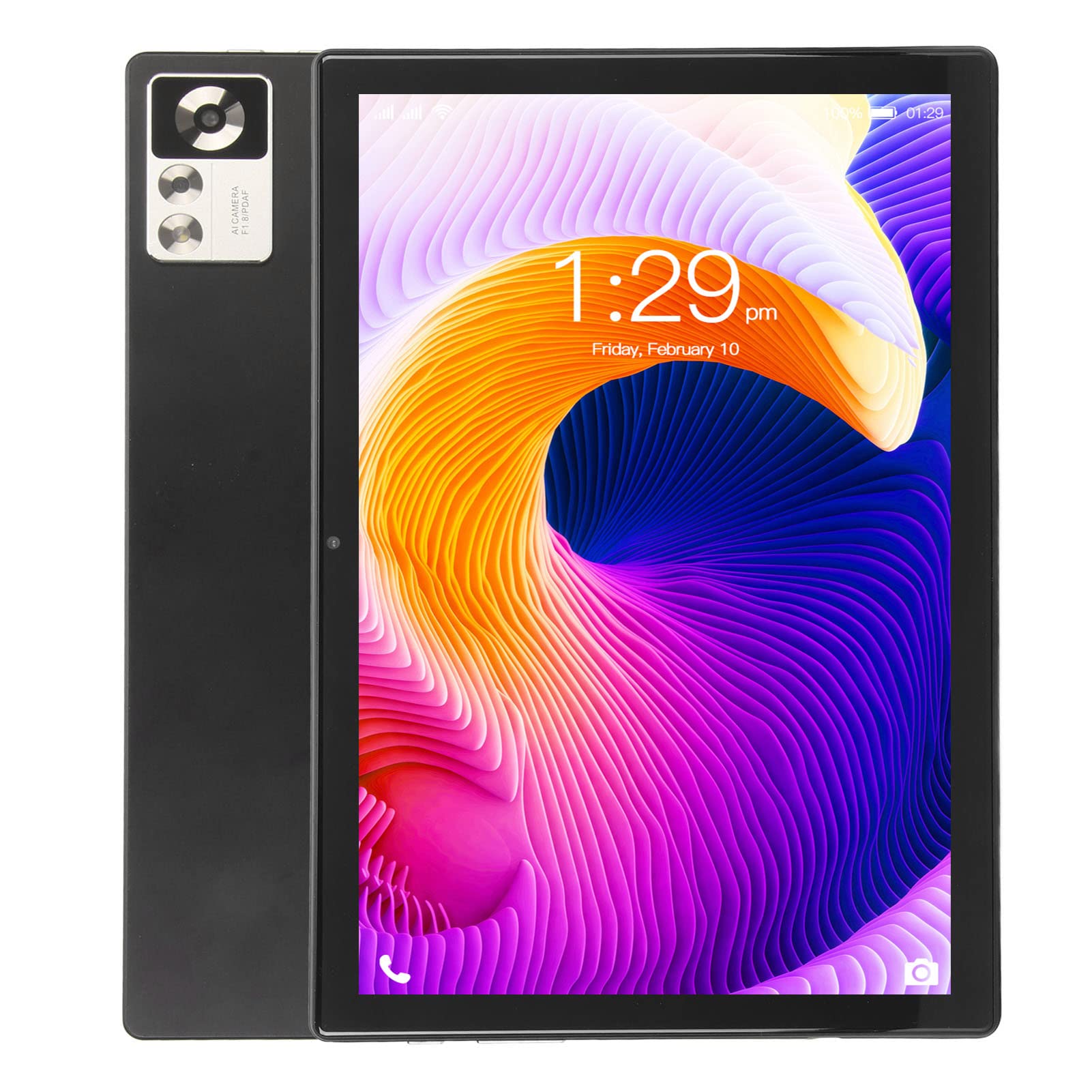 Luqeeg Gaming Tablet, Dual Camera Aluminium Alloy Tablet PC for Working (US Plug)