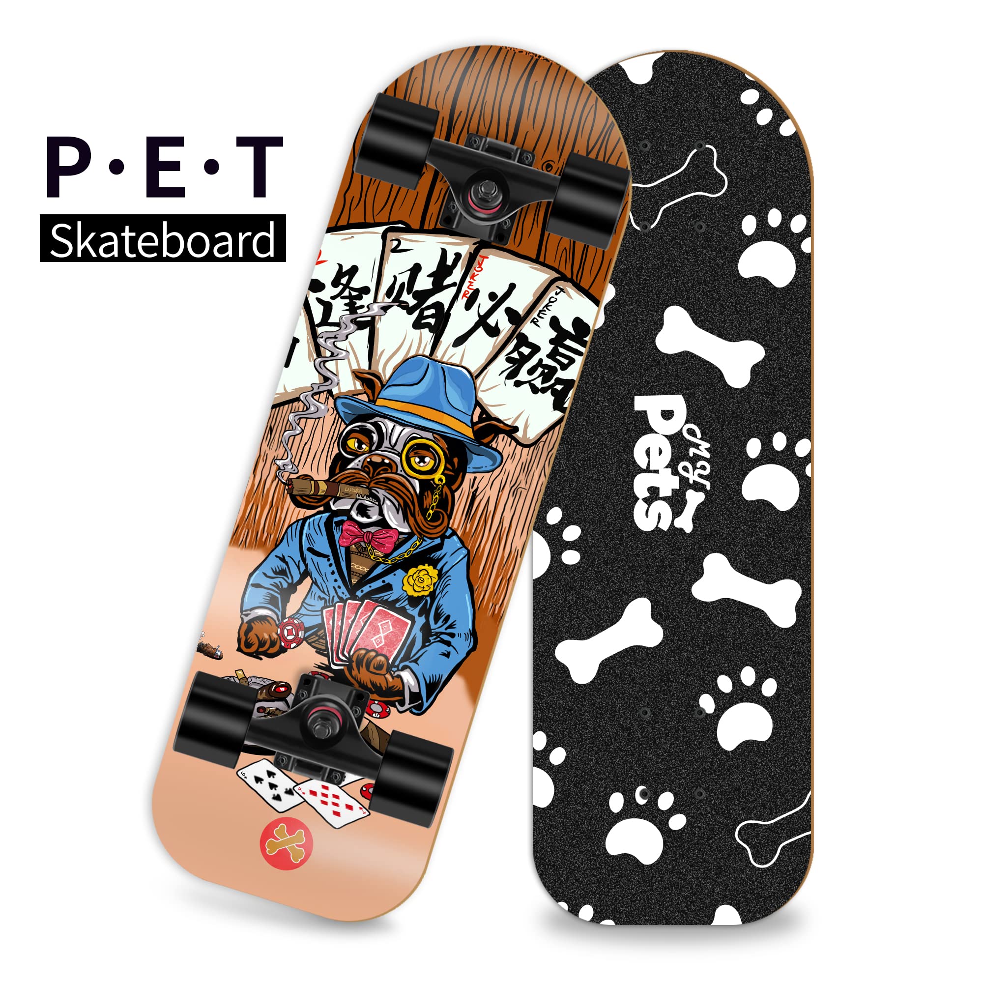 LOSENKA Pet Skateboard Complete Designed for Dogs and Pets (Border Collie)