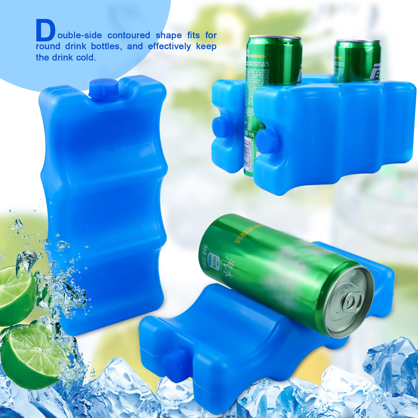 Tecmisse 5 Pack Blue Reusable Ice Packs for Breastmilk Storage, Bottle Ice Packs for Breastfeeding Mom
