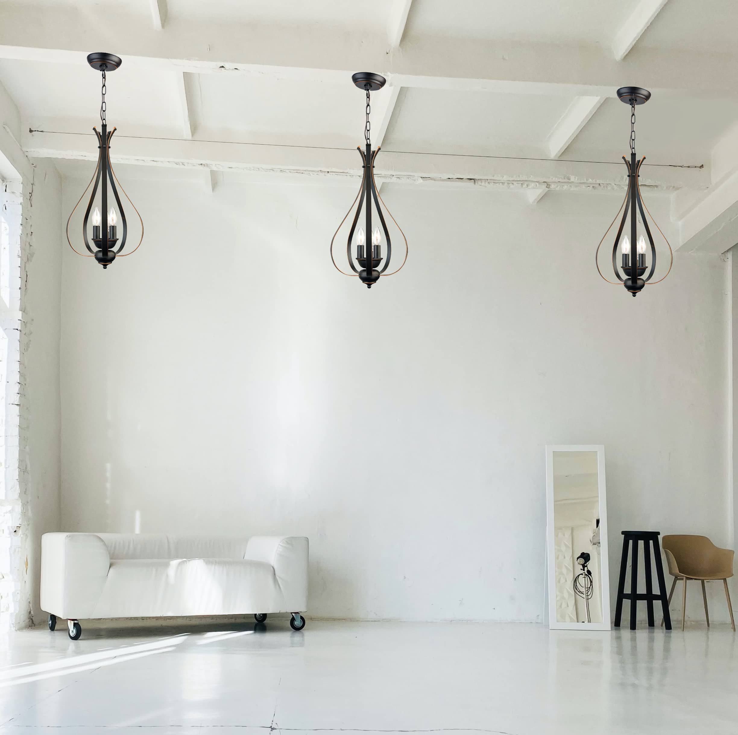 LaLuLa Chandeliers Bronze Chandelier Lighting Modern Farmhouse Chandeliers Rustic Chandelier 3 Light Hanging Light Fixture