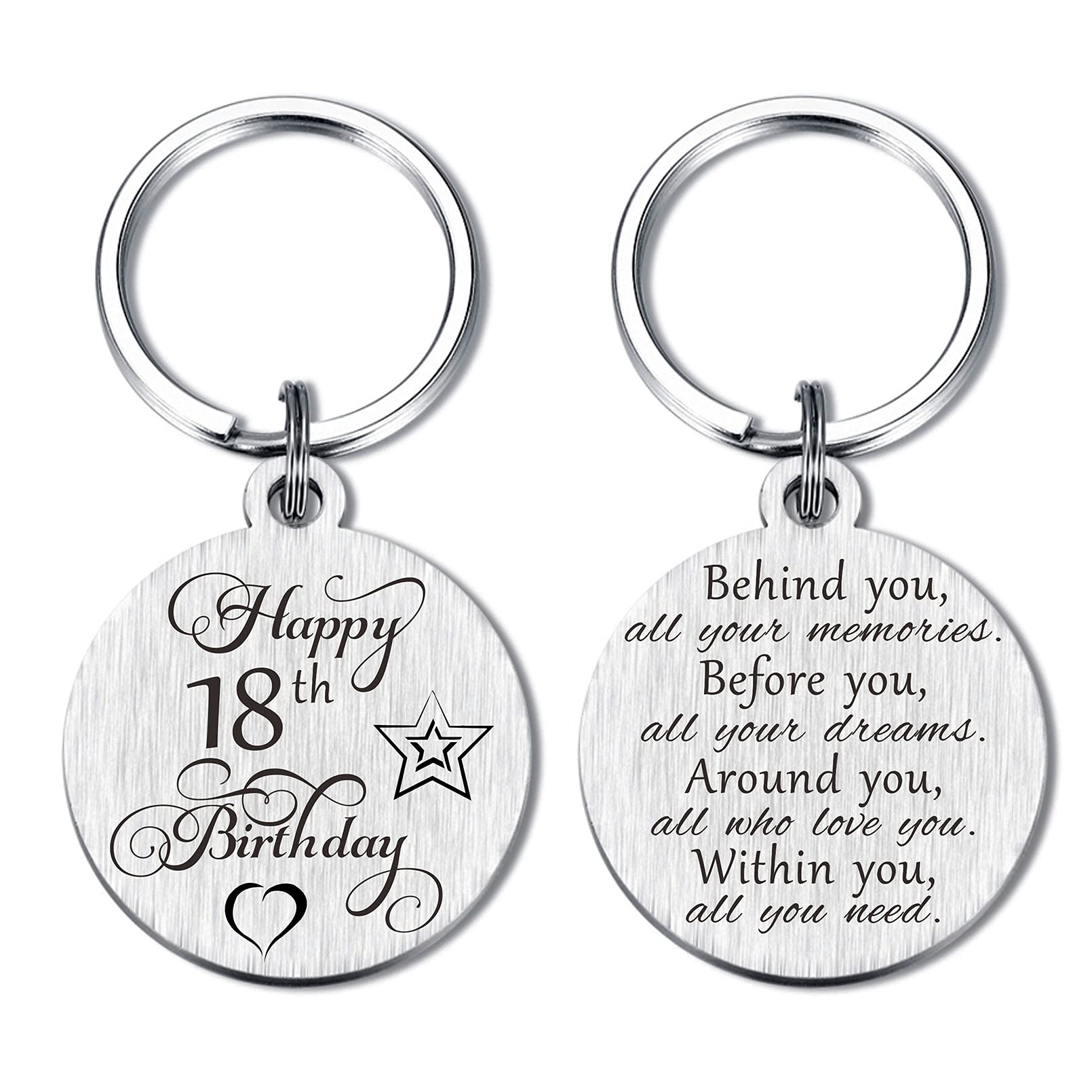 Laluminter 18 Year Old Birthday Gifts for Girls Boy, Happy 18th Bday Keychain Decorations for Women Men