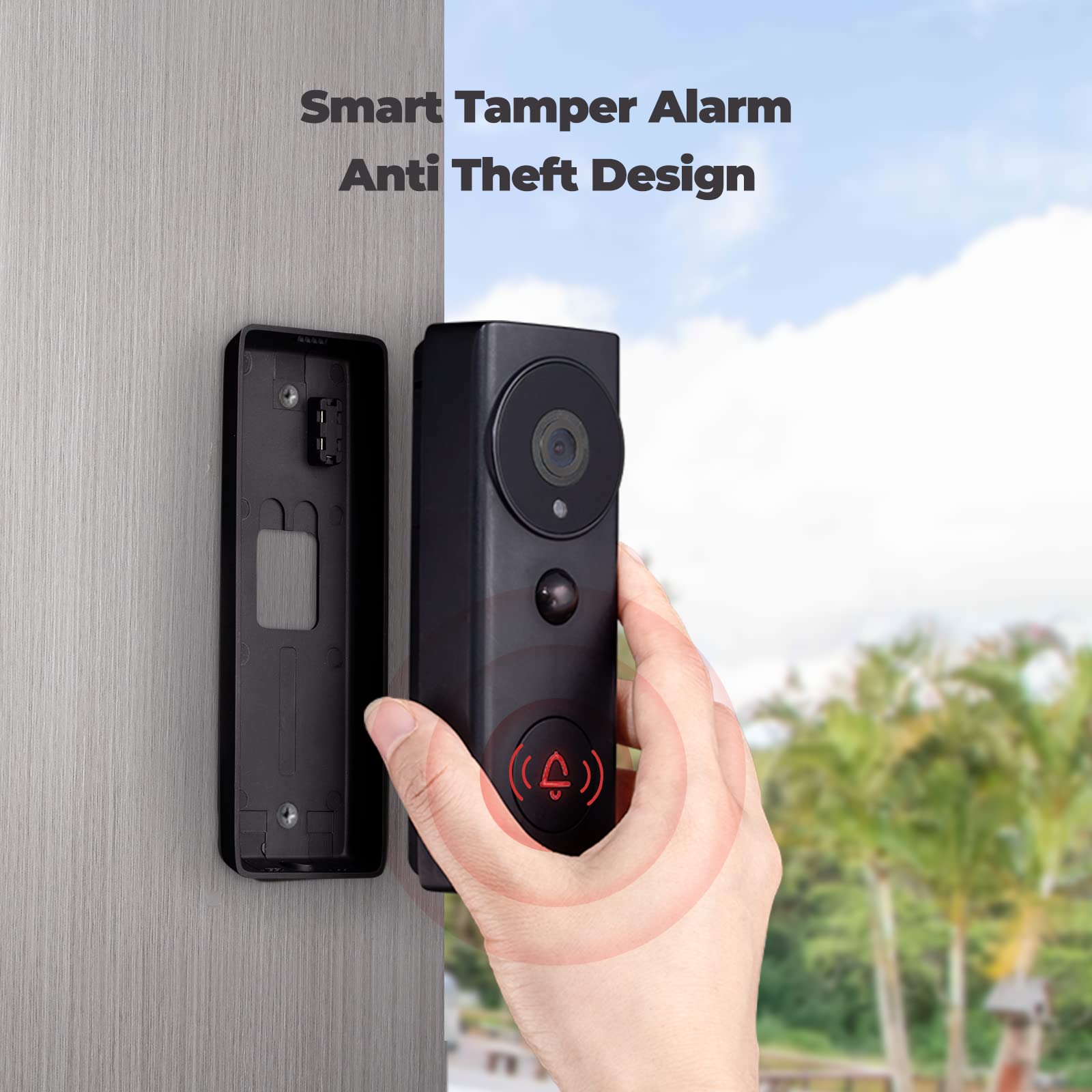 Stavix Wireless Doorbell Camera with Indoor Chime, 2MP 1080P Video Recording, Real Time Alert for Home, 32GB TF Card Included, PIR Motion Detection, Two Way Audio, Support Alexa & Google Assistant