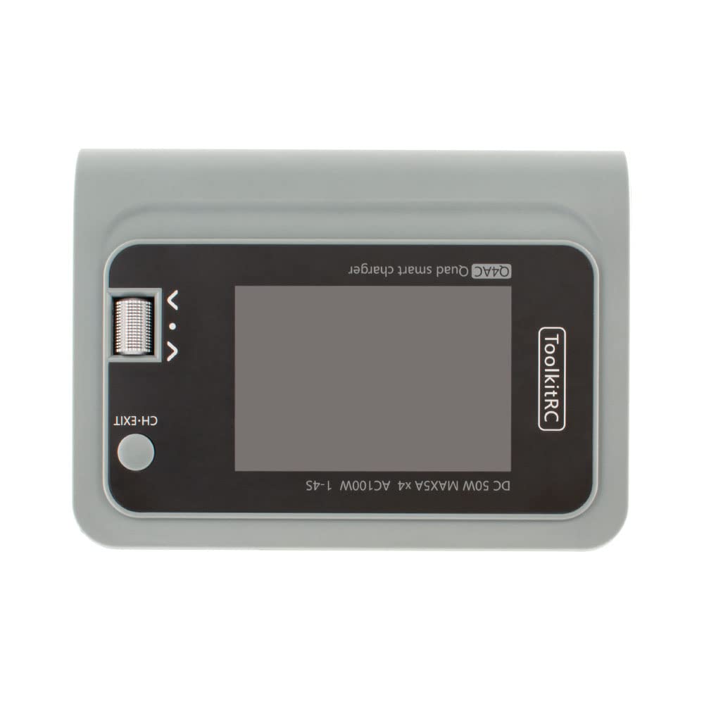 ToolkitRC Q4AC 4x50w 4 Ports XT60 Adapters AC DC Smart Charger IPS Bright and Clear Wide Angle Display US Plug