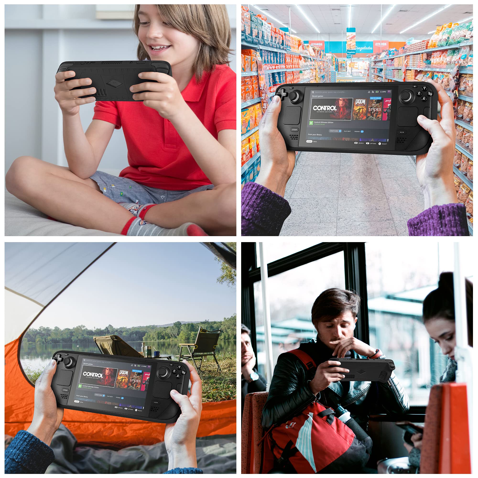 Park Sung Protective Case for Steam Deck/Precise Cutouts & Perfect Fits/Anti-Collision and Shock Absorption (Black)