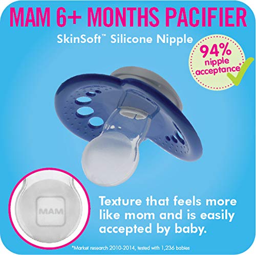 MAM Original Value Pack Baby Pacifier, Nipple Shape Helps Promote Healthy Oral Development, Universal Pacifier Clip, 2 Pacifiers + 1 Pacifier Clip, 6-16 Months, Animal/Girl