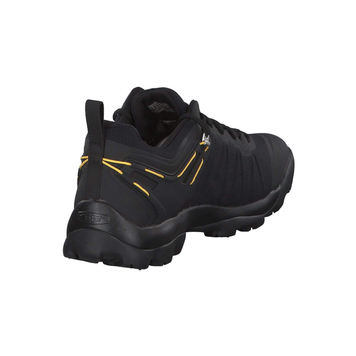 KEEN Men's Venture WP Hiking Boot, Black Yellow, 12