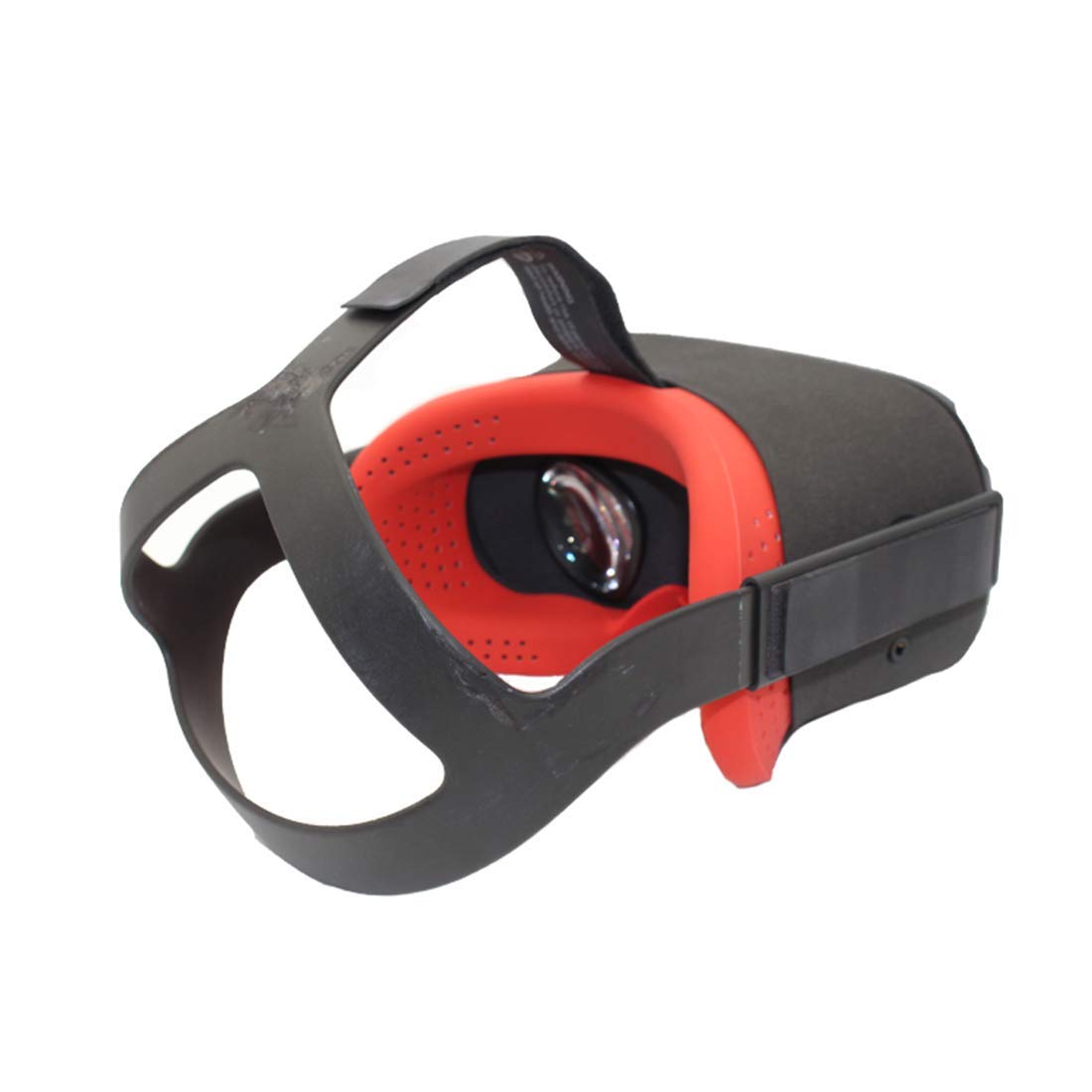 MASiKEN Upgrade VR Eye Silicone Cover & Face Cushion for Oculus Quest, Breathable Face Padding, Sweatproof Refreshing Comfortable Sweatproof (Red)