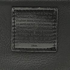 Steeltime Unisex Super Soft Leather Catholic Crossbody Bag with Lords Prayer Patch and Carrying Strap | Crossbody Purses for Women, Men
