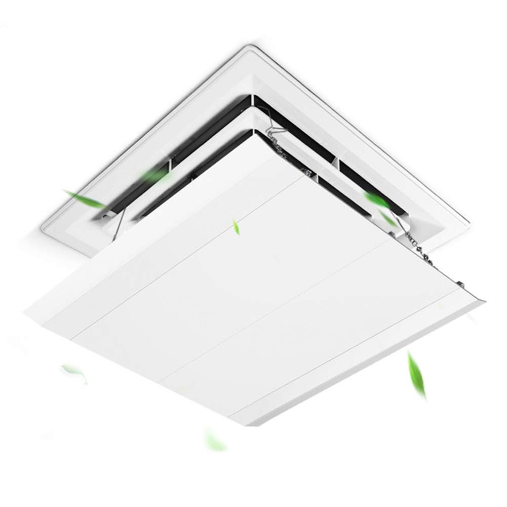 Liveinu Canvas Air Deflector Adjustable Reusable Heat and Air Deflector for Drop Ceiling Vents RV, Home HVAC, AC and Ceiling Registers Air Conditioner Deflector White 11.7"x11.7" Inch