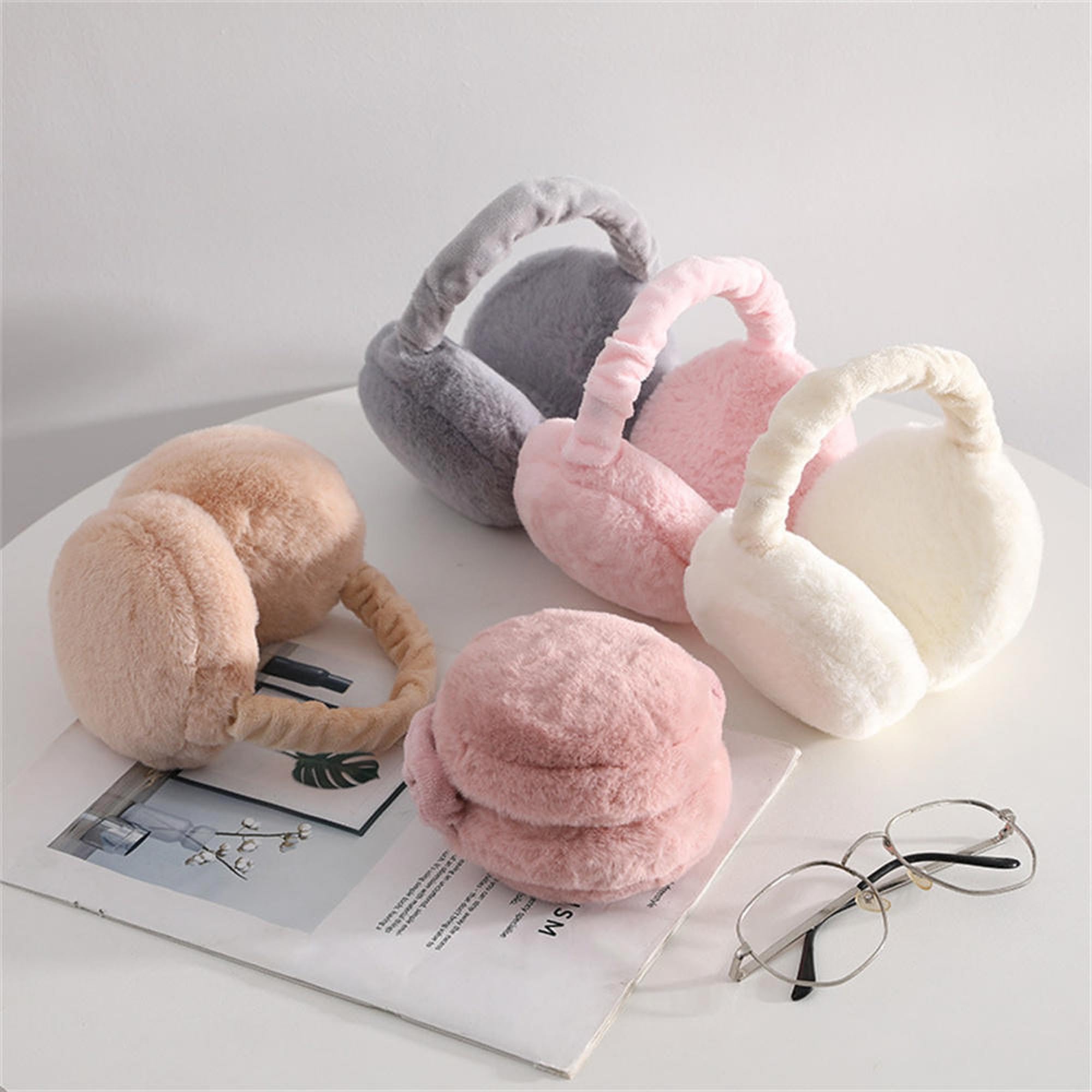 MIPAHI Women Ear Muffs Autumn And Winter Warm Knitted Earmuffs,Short Plush Simple Earmuff, Ears Warmer