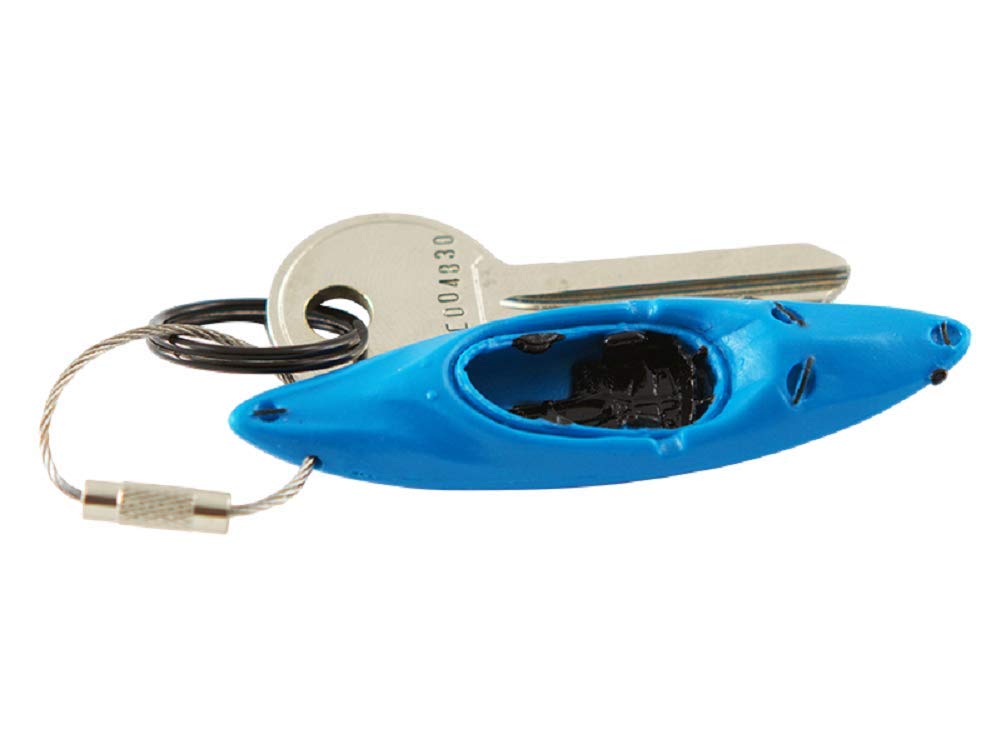Kayak Keychain - Whitewater Kayaking Key Chain Ring accessories - Flexible PVC Plastic and Stainless Steel Gift (Red)