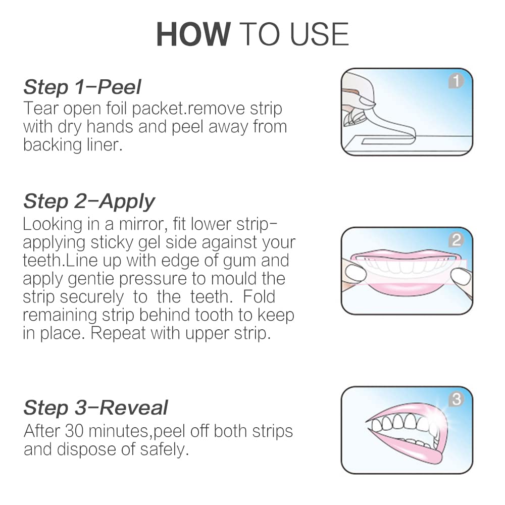 Teeth Whitening Strips Black Strips for Non-Sensitive Professional Effect Teeth Whitening Non-irritating Non-Peroxide Ingredients of 28 Whitener Strips (14 Treatments) (Mint)