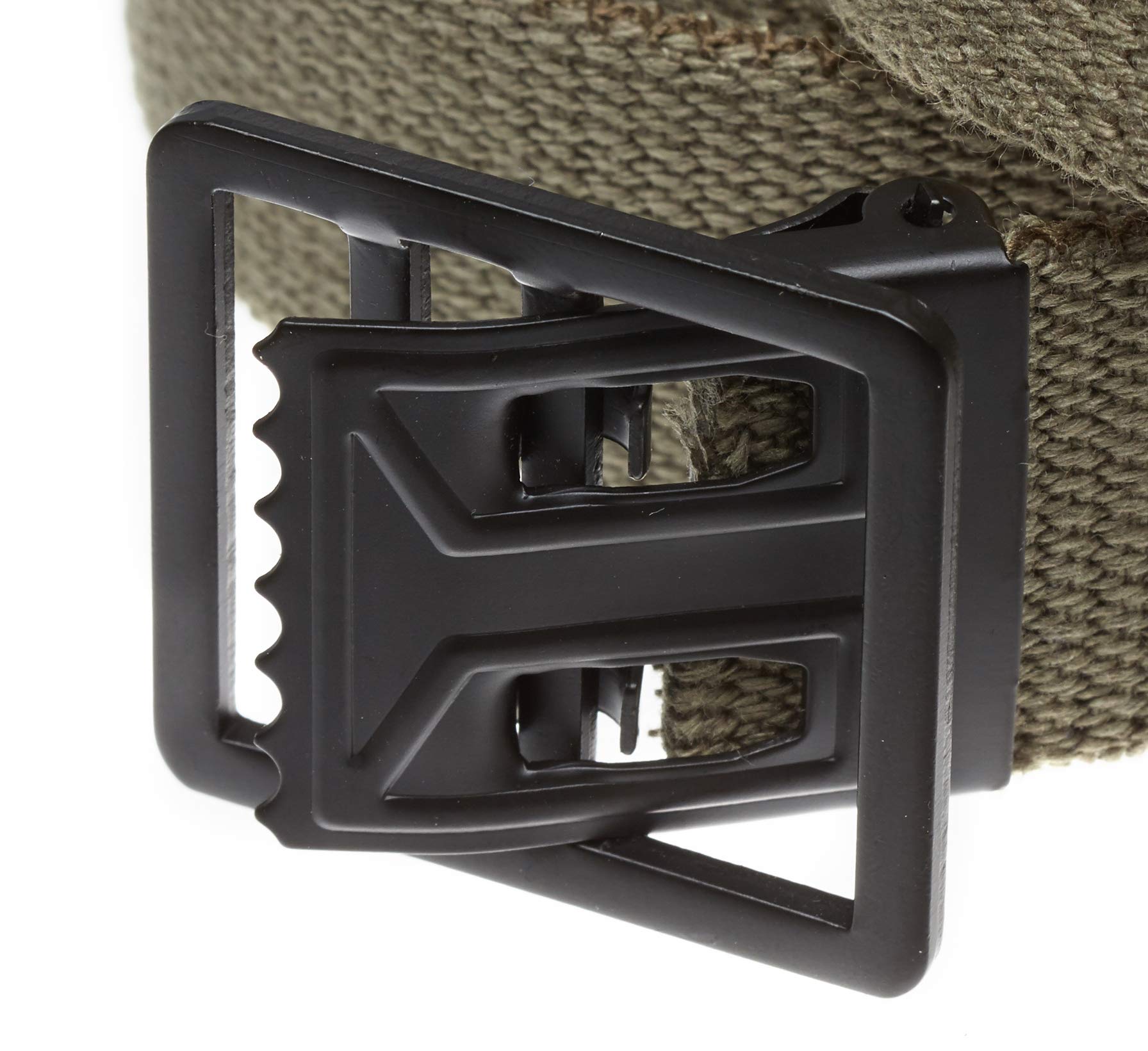Jackster Military Grade Web Belt Black Open Face Buckle 54" Long Adjustable (Black)