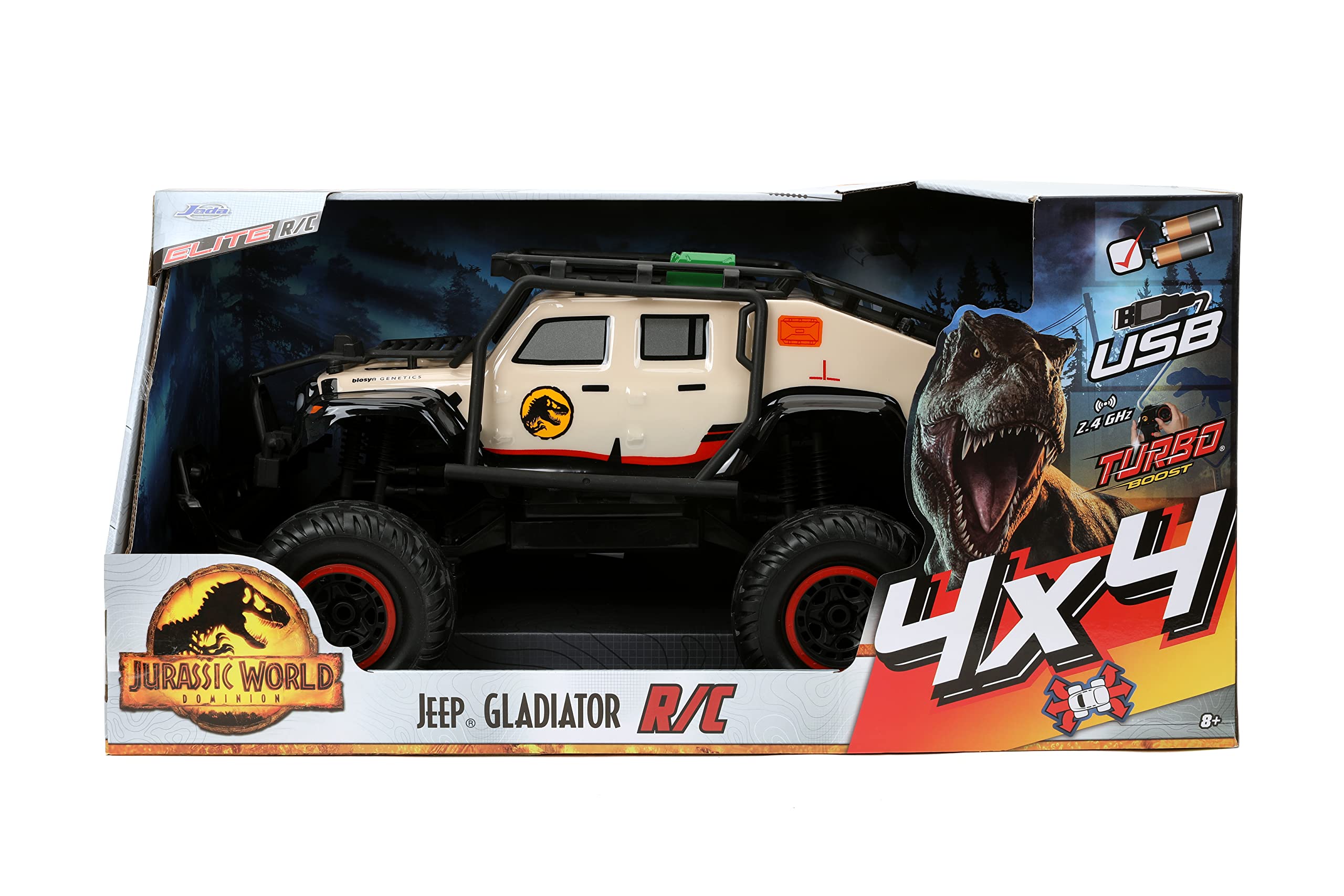 Jurassic World 1:12 Jeep Gladiator RC Radio Control Car, Toys for Kids and Adults
