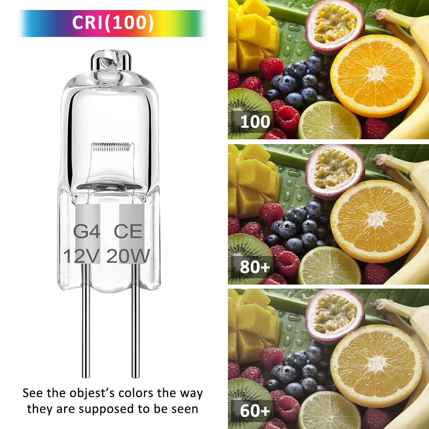 Ugvmn G4 Halogen Light Bulbs 20W 12V Clear Capsule Halogen Light Bulb 2 Pin Warm White 2700K Dimmable, Bi-Pin G4 Base for Cooker Hood, Crystal Chandeliers, Bathroom, 10 Pack