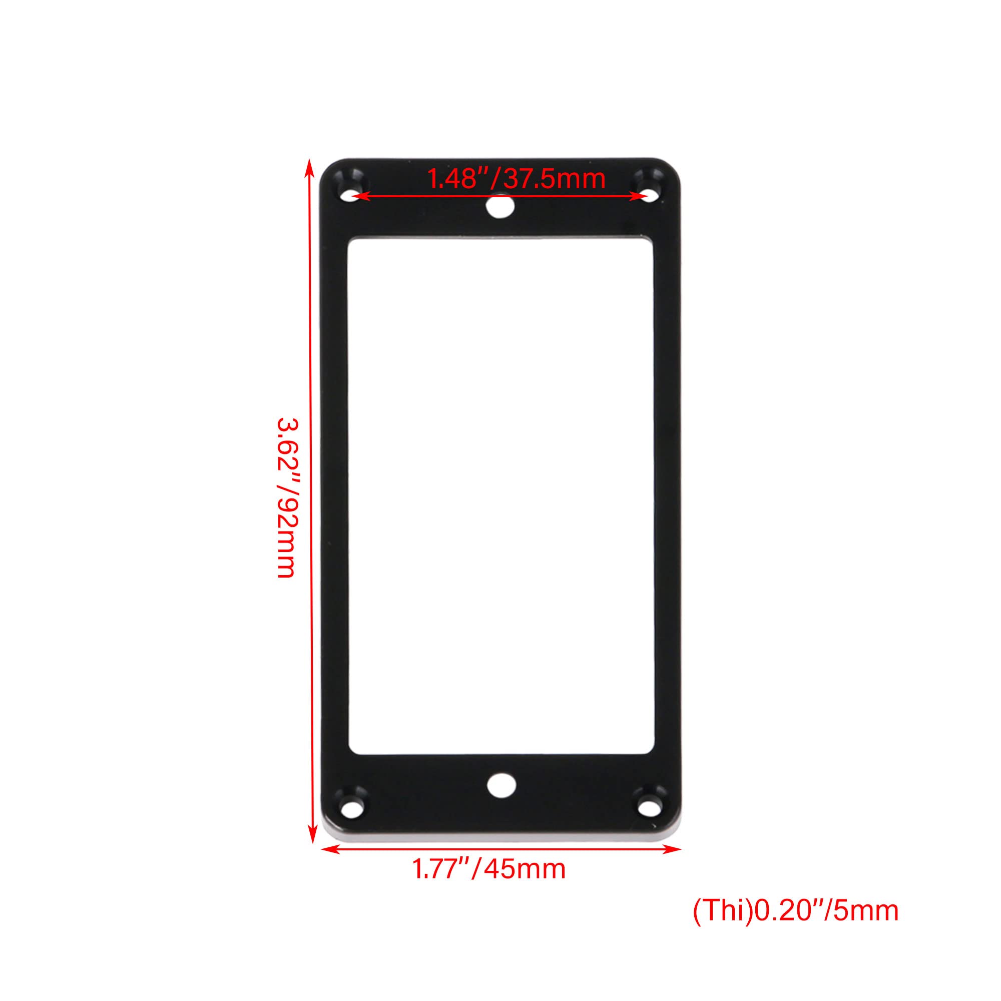 lovermusic Lovermusic Black ABS Electric Guitar Neck and Bridge Flat Humbucker Pickup Mounting Rings Frames Pack of 10