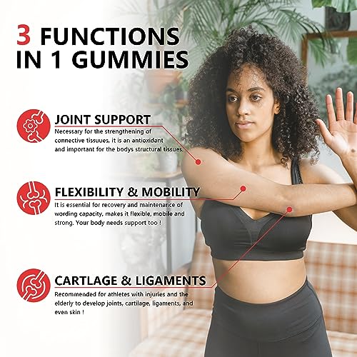UPNEUTRI Sugar Free Glucosamine Chondroitin Gummies, Extra Strength 1500mg Glucosamine with Chondroitin MSM & Elderberry & Turmeric, Joint Support Supplement for Men & Women Joint Health