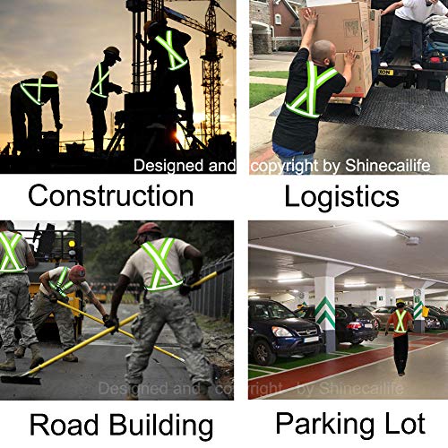 Shinecailife Extra Wide/Big High Visibility Safety Reflective Vest,2" Wide Strap,0.8" Wide Reflective Strip,Adjustable,Elastic for Safety Running,Construction,Cycling,Walking,Size 24-36(3XL-5XL)