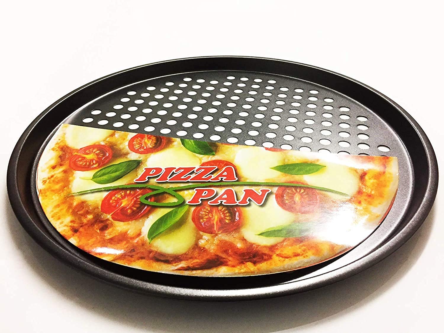 Pizza Pan with holes -Nonstick Carbon Steel Pizza Pan, Pizza pans,Pizza Tray Bakeware Perforated Round For Home Kitchen - PROFESSIONAL CLASS 32.5CM Diameter 12 3/4" INCHES with Fast Crisp Technology