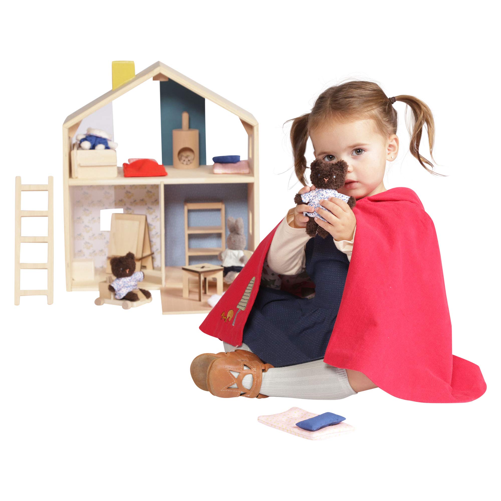 Manhattan Toy Little Nook Bluebell Bear Stuffed Animal with Removable Clothing, Sleeping Bag & Keepsake Box