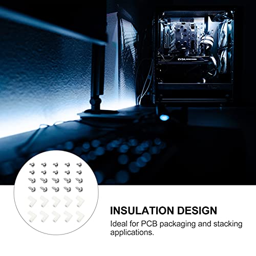 VILLCASE 50 Sets Insulating Post PCB Mounting Feet PCB Pillar PCB Board L Shape Insulated PCB Spacer PCB Spacer Feet Motherboard Fixing Feet Board Mounting Feet White Floor Mat Plastic Feet
