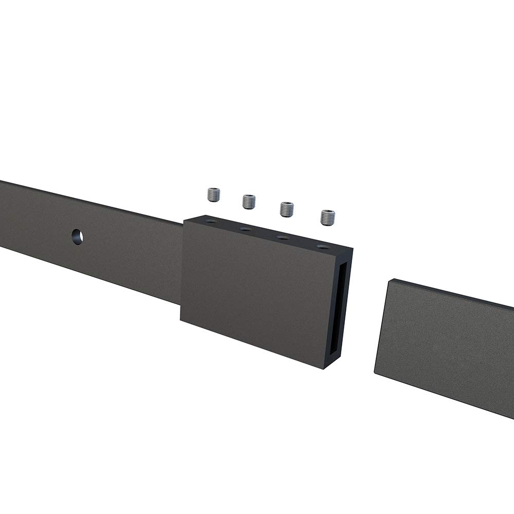 JUBEST Matte Black Bi Parting Sliding Barn Door Hardware Connector for 1 9/16 Inch Flat Track