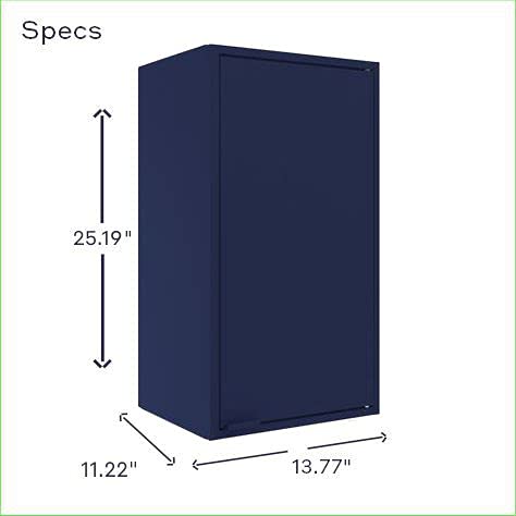 itbe Easy Fit Ready-to-Assemble Multipurpose One Door Wall Steel Cabinet Space Organizer (Blue)