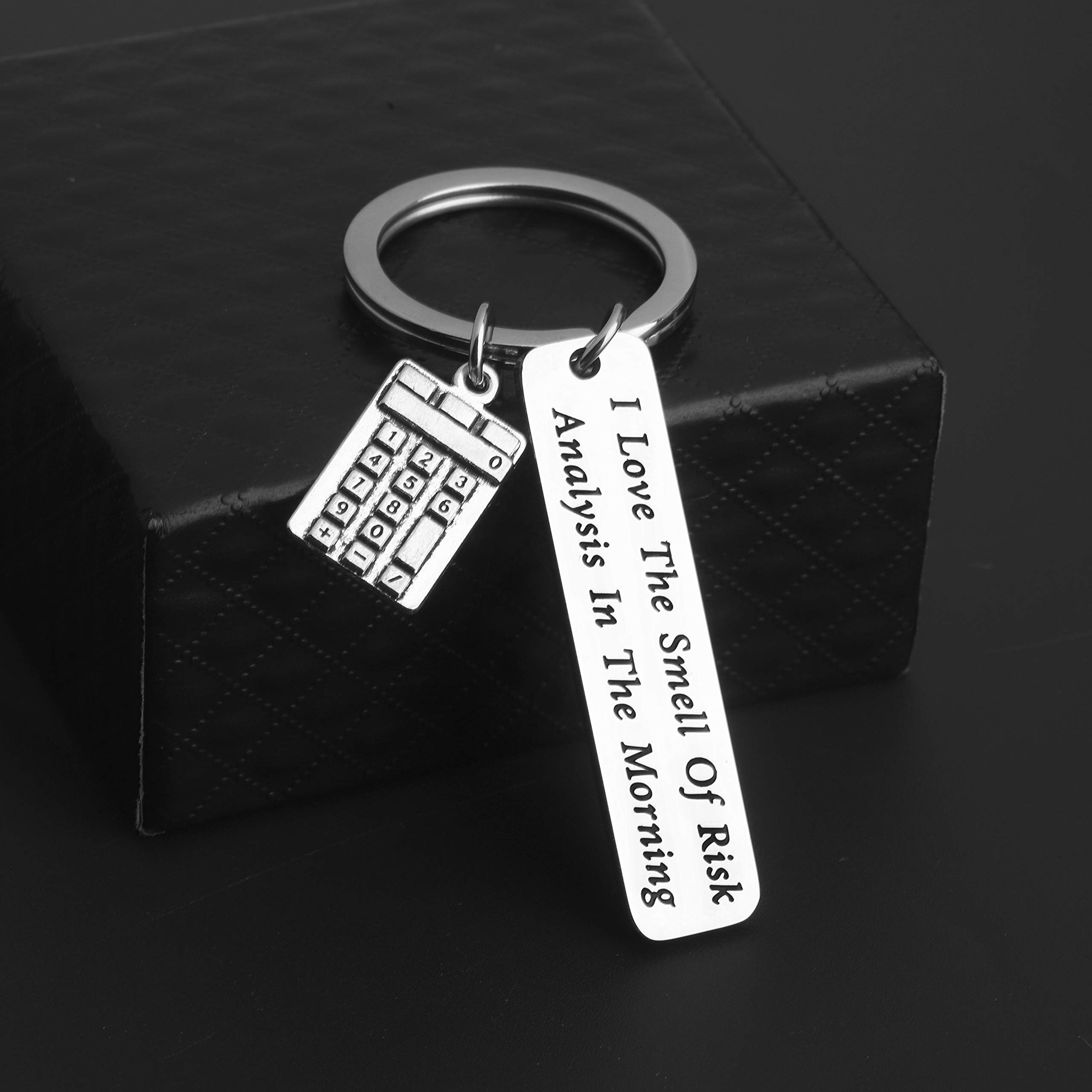 MAOFAED I Love the Smell of Risk Analysis in the Morning (Actuary Keychain)