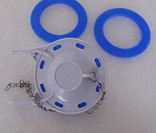 Toilet Flapper Valve fits Jacuzzi and Kohler 3.5 inch Toilets, Has 9 in. Chain and Two Extra Silicone Replaceable Seals White
