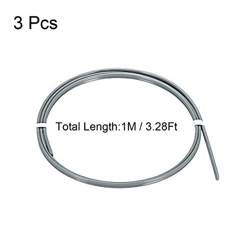 uxcell 3pcs 3/16-inch Plastic Welding Rods PVC Welder Rods 3.3ft Grey