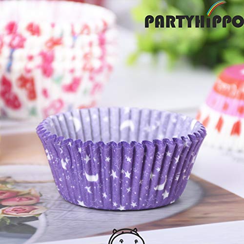 Party Hippo Aluminum Cupcake Baking Cups with Lids, 5oz 50 pack, Muffin Liners, Disposable Foil Ramekins, Aluminum Foil Baking Cups, Cupcake Baking Cups (Aluminum Blue)
