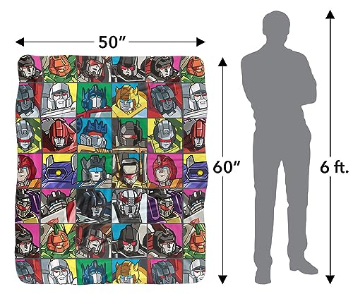 Transformers Transformers Squares Silky Touch Sherpa Back Super Soft Throw Blanket