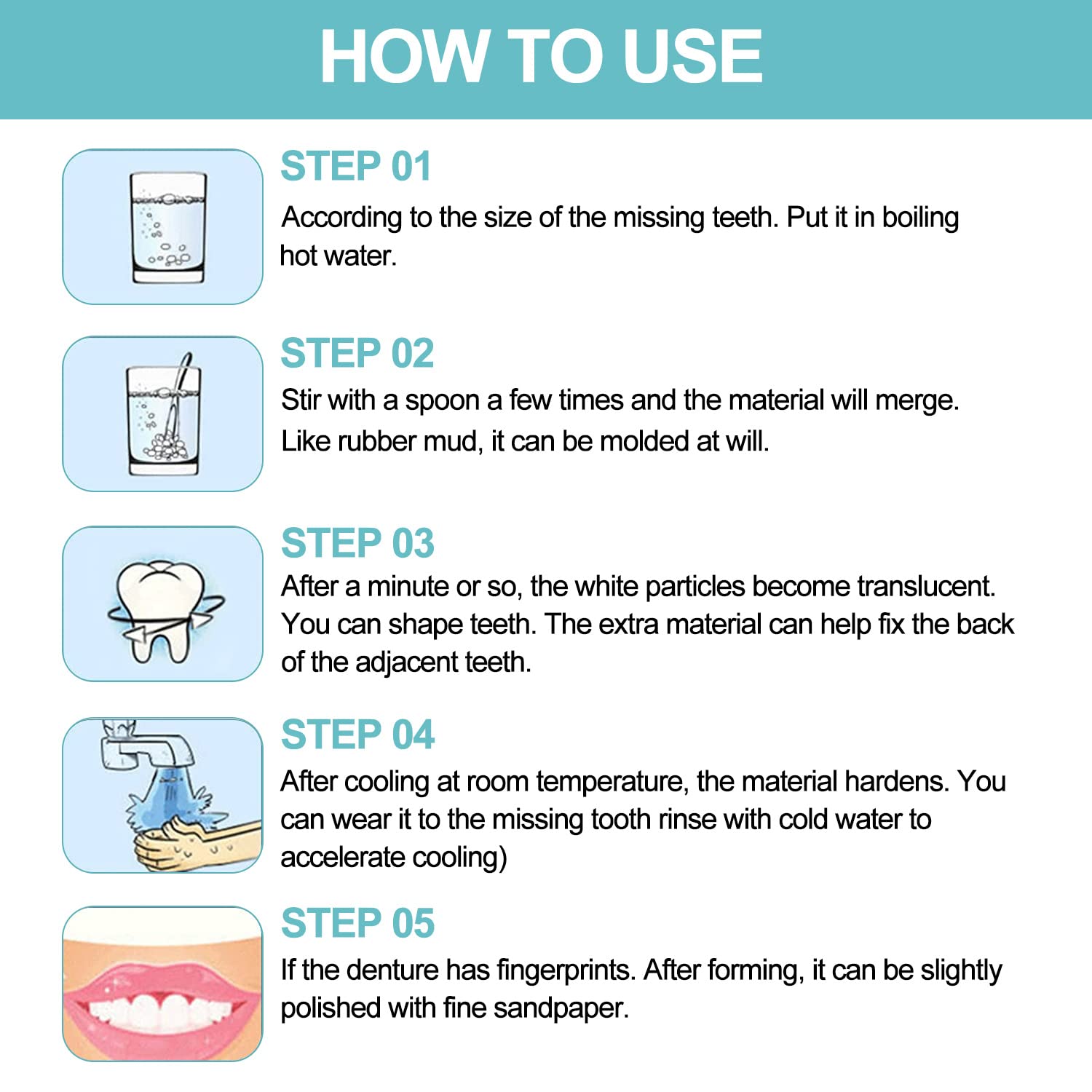 Temporary Tooth Repair kit for Filling The Missing Broken Tooth and Gaps-Moldable Fake Teeth and Thermal Beads Replacement Kit