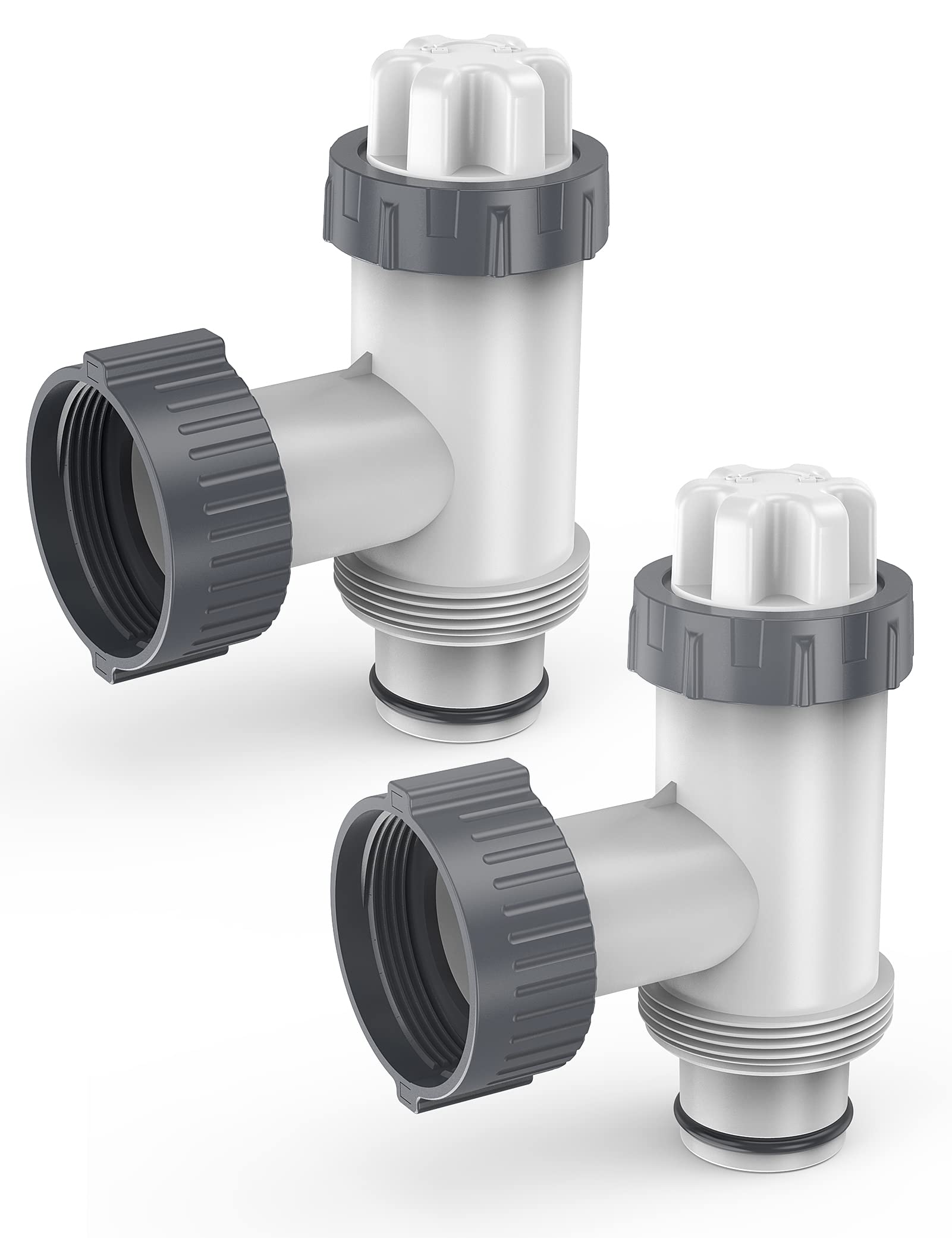 SUMMERBUDDY Above Ground Swimming Pool Plunger Valves Replacement Part with Gaskets, On Off Plunger Valves Swimming Accessories for Above Ground Swimming Pool Filter Pump (2 Pack)