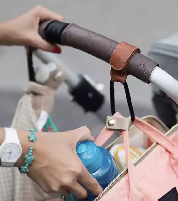 Stroller Hooks for Hanging - Mommy Hook for Stroller - Stroller Clips for Bags - Hook and Loop Carabiner Mom Clip for Bag - Straps for Diaper Bags - Mom Clip for Stroller
