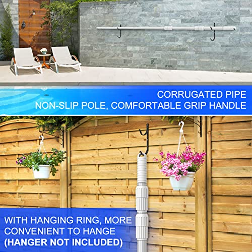 S-Union Thickened Telescopic 12 Feet Pool Pole, Upgraded Heavy Duty Aluminum Swimming Pool Cleaning Pole, Adjustable Length 4 to 12 Feet, Universal Pole for Skimmer Net Rake Brush Vacuum Head