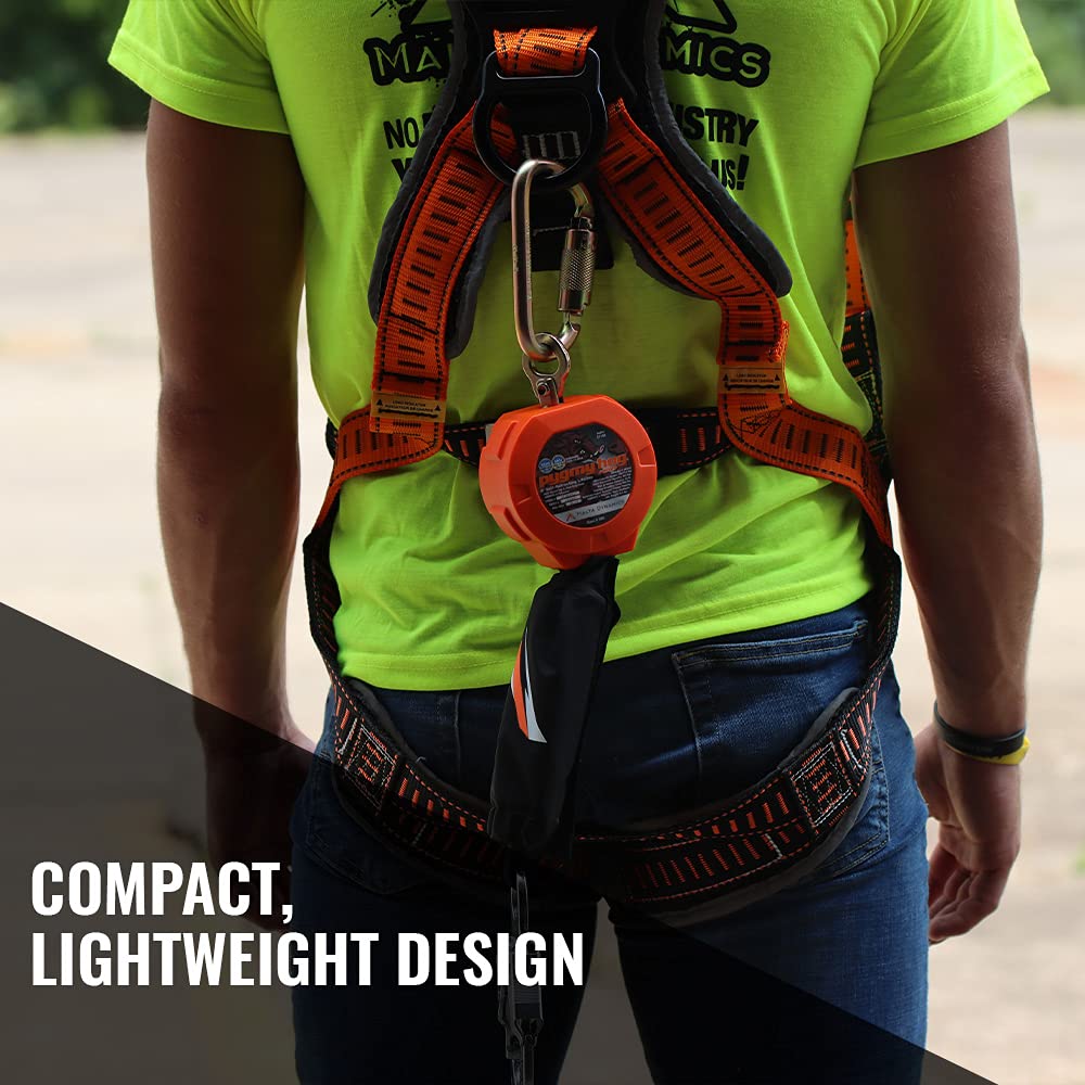 Malta Dynamics Pygmy Hog 6-Foot Web Self-Retracting Lifeline with Steel Snap Hook, OSHA/ANSI Compliant