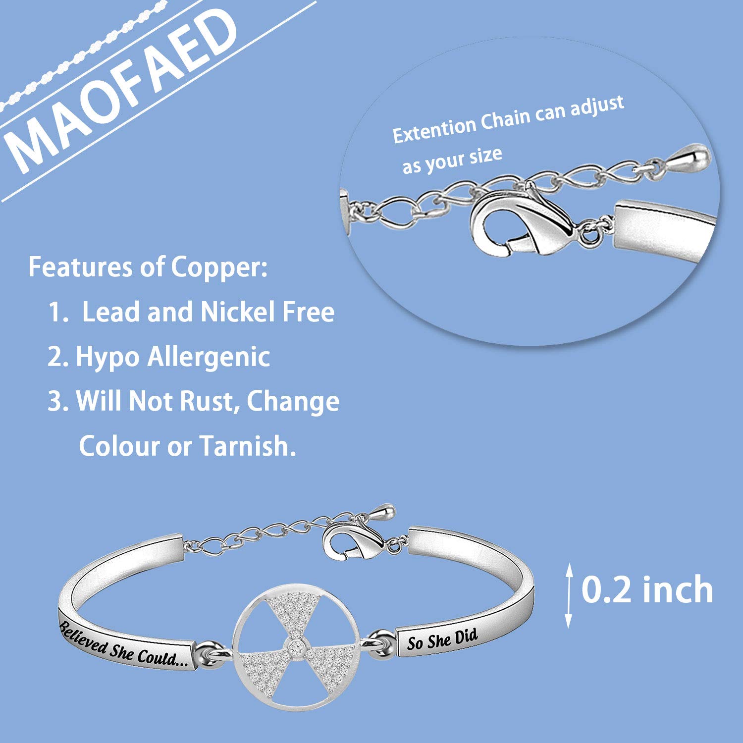 MAOFAED X-Ray Tech Gift Radiographer Gift She believed She Could So She Did Radiology Technologist Gift Radiologist Gift Radiology Graduation Gift Future X-Ray Tech Gift (she believed x ray silver)