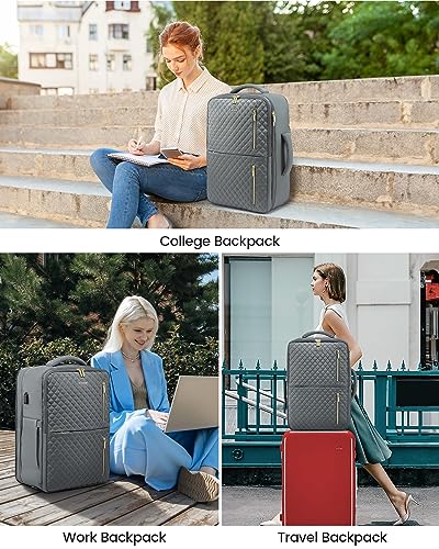 LOVEVOOK Carry On Backpack, 40L Airline Approved Travel Backpack for Women as Personal Item, Expandable 17 inch Laptop Backpack, Large Casual Daypack Waterproof Luggage Suitcase with Toiletry Bag