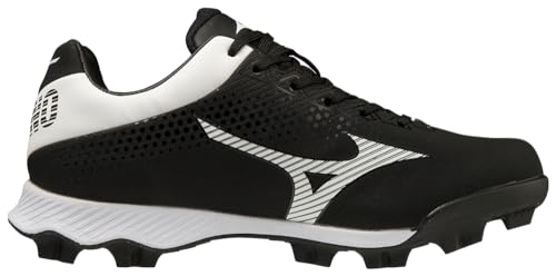 Mizuno Wave Finch Lightrevo Jr Softball Shoe, Black-White, 4