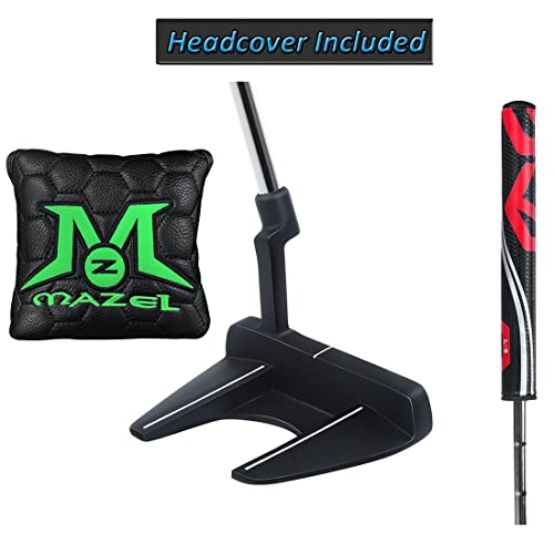 MAZEL Tour GS Men's Golf Putter,Right Handed (GS3-Black Head with Red Grip)
