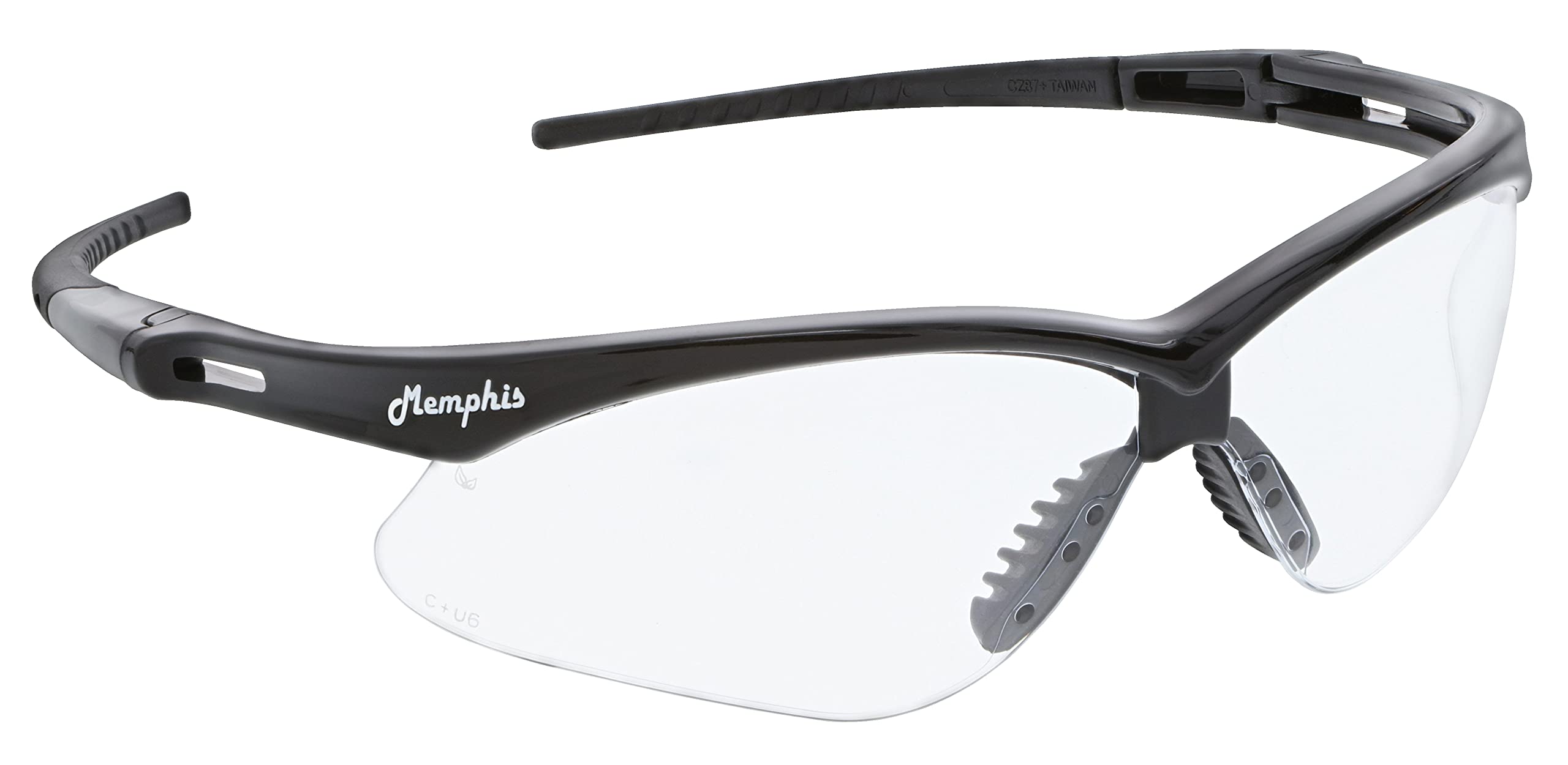 MCR Safety MP110AF Memphis MP1 Series Safety Glasses with Clear Lenses, UV-AF Antifog Coating Protection, Wrap Around Design, Black Frame, 1-Pair