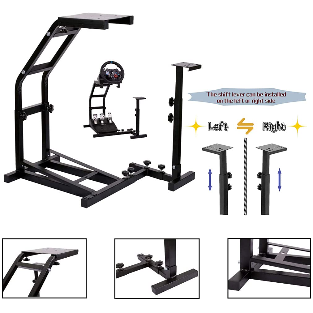 Marada Racing Wheel Stand Adjustable Compatible with Logitech/Thrustmaster G29/G27/G25/G920/G923,T300RS,TX,T500RS Racing wheel,Steering wheel; Racing Simulator Stand without Wheel, Shifter and Pedals