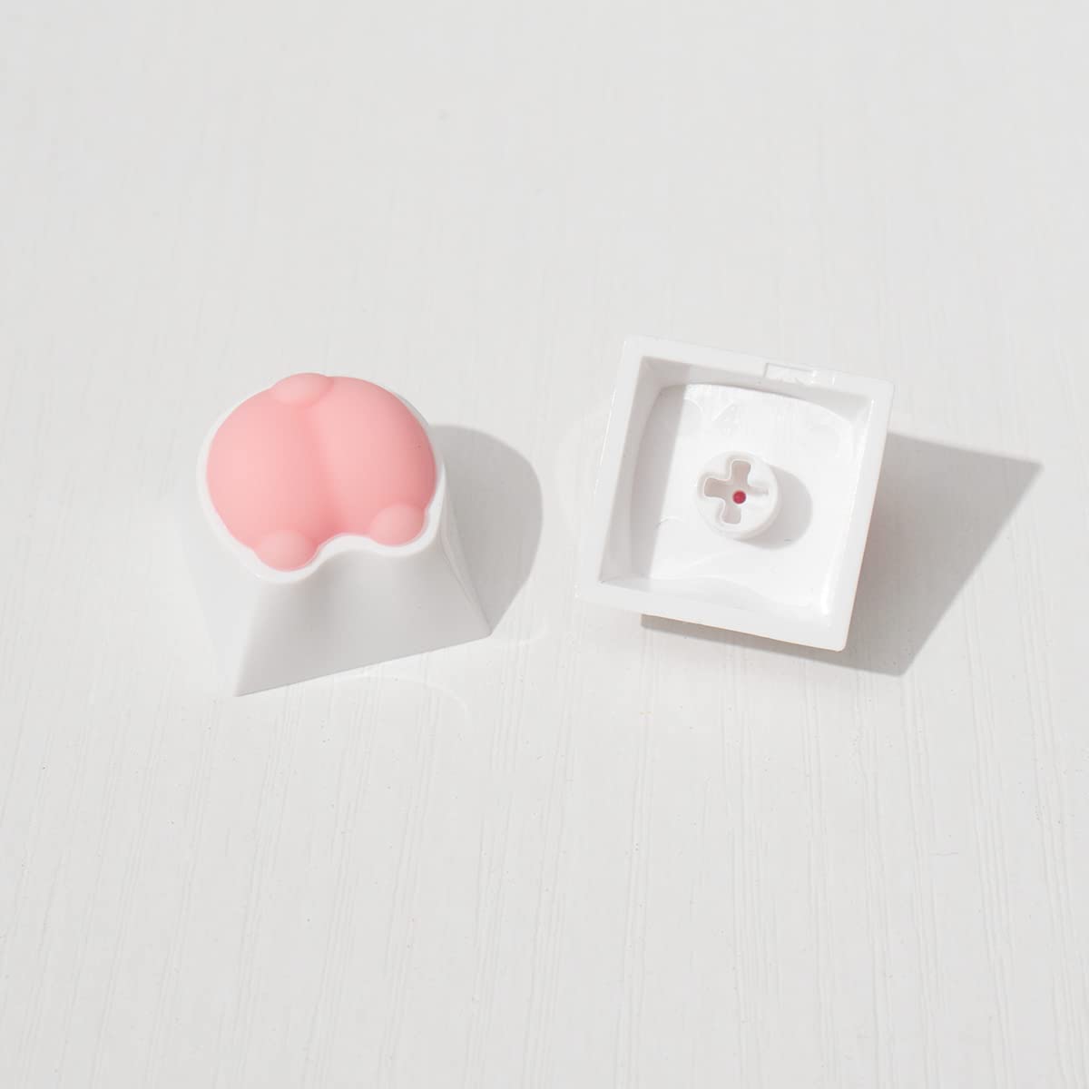 SUEHIODHY Custom Cat Paws Keycaps - 4PCS 3D Keycaps Pink Cat Butt Cute Mechanical Keyboard Keycaps for Cherry MX Switch Gaming Mechanical Keyboard