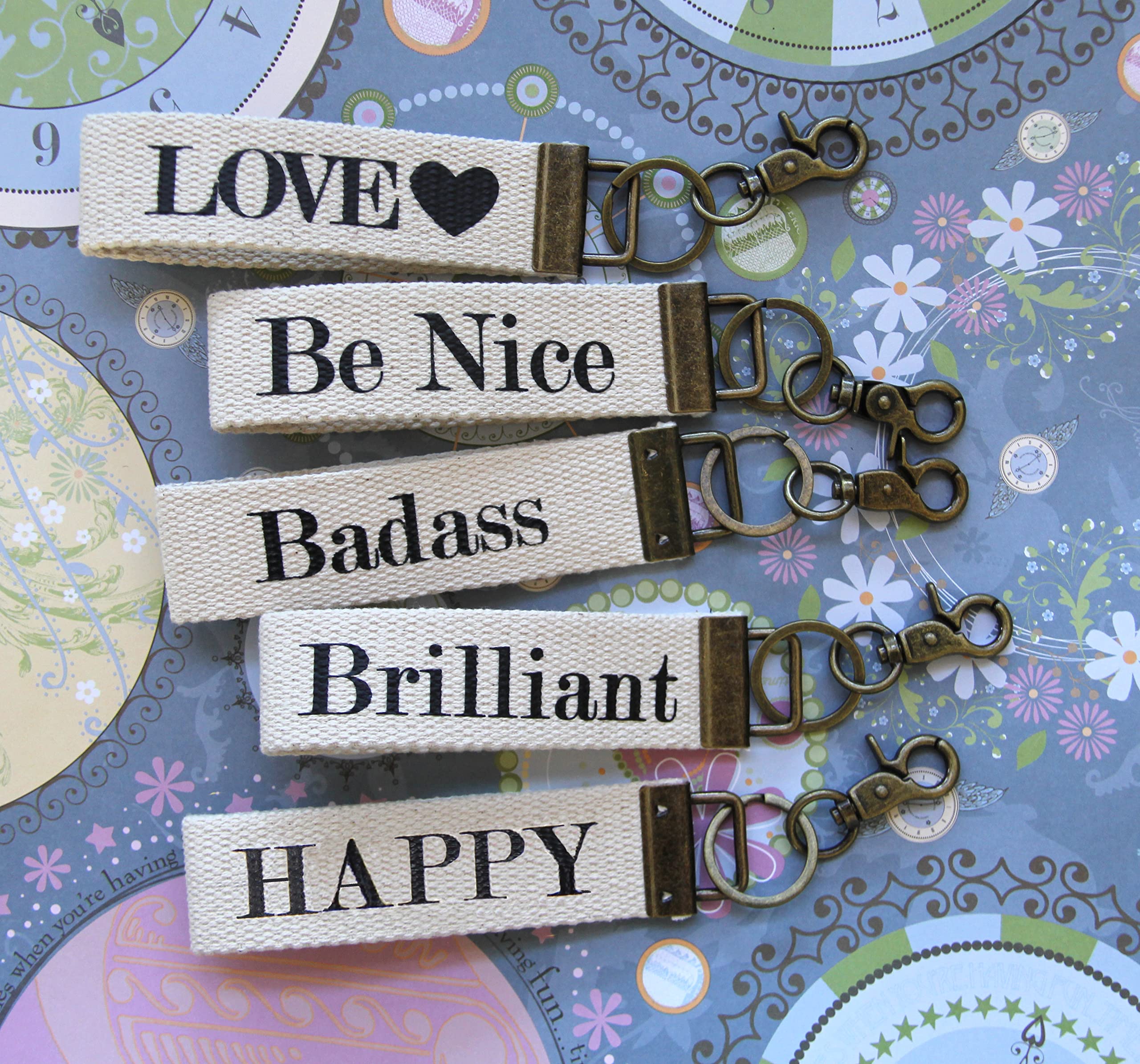 Jules Products Wristlet Key Chain Fob Be Nice