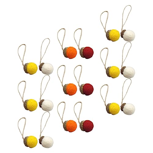 ULTNICE 25Pcs Christmas Felt Acorn Ornaments Wool Felted Acorn Garland Felt Balls Pom Acorns Rustic Farmhouse Acorn Decor for Fall Thanksgiving Christmas Tree Pendant Random Color
