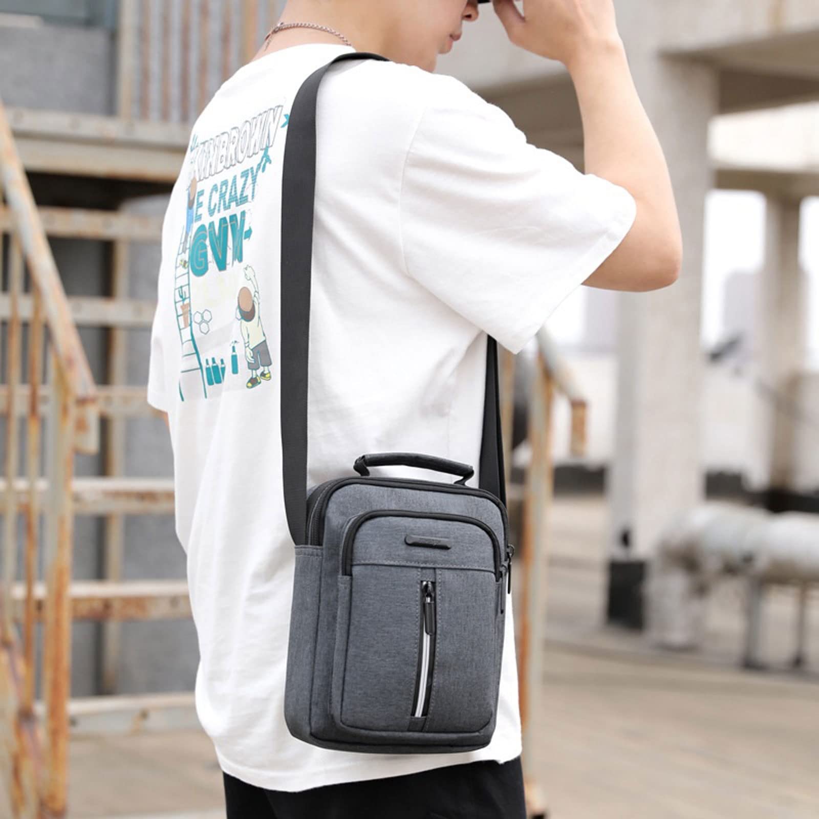 STRTT Single Shoulder Bag Handbag Multi Function Outdoor Leisure Messenger Bag (Color : Black)