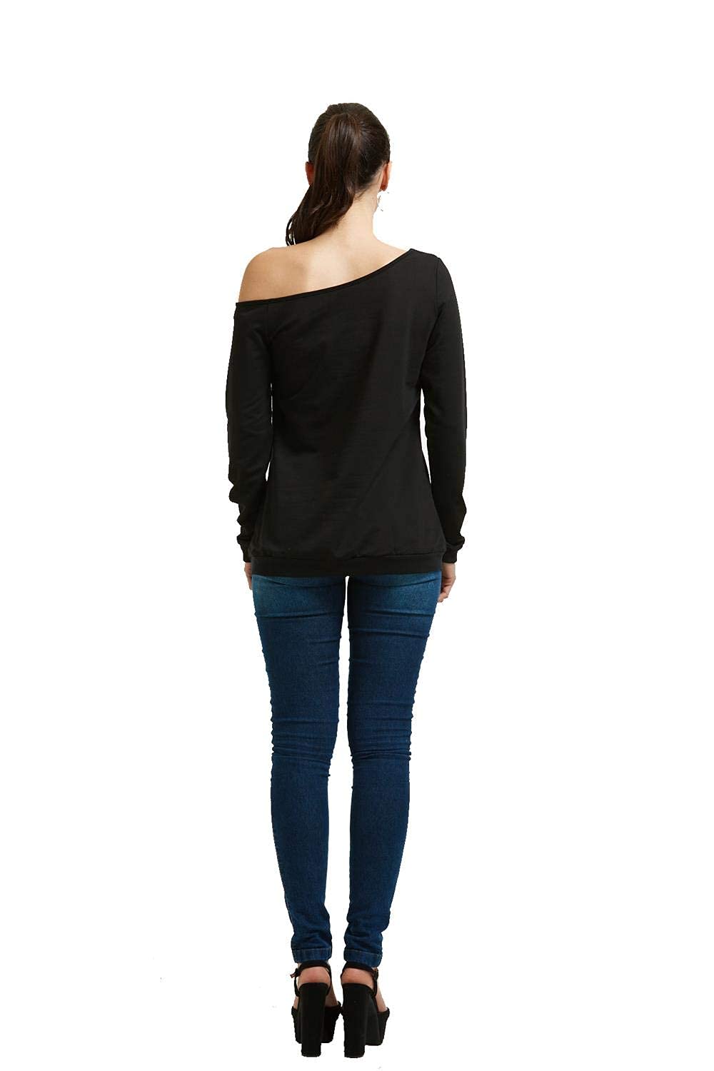 MAGICMK Woman’s Sweatershirt Lips Print Causal Blouse Off The Shoulder Long Sleeve Loose Slouchy Pullover Plus Size Tops…(XXXL)