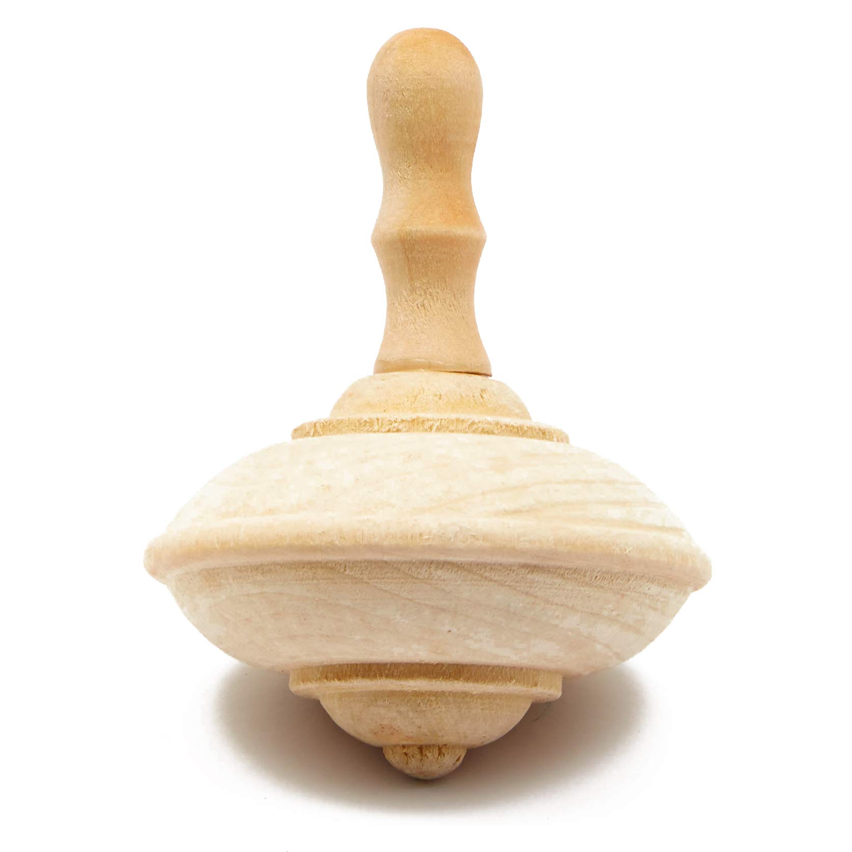 Juvale Unfinished Wooden Spinning Tops for Kids Crafts and Party Favors (12 Pack)